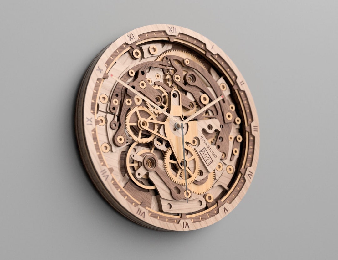 Gear Clock V2 Laser Cut Files for Creating Multilayered Mandala Wall ...