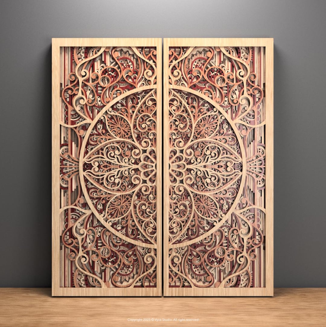 Whispering Vines | 3D Layered Mandala Laser Cut File - Svg, Ai, Dxf ...