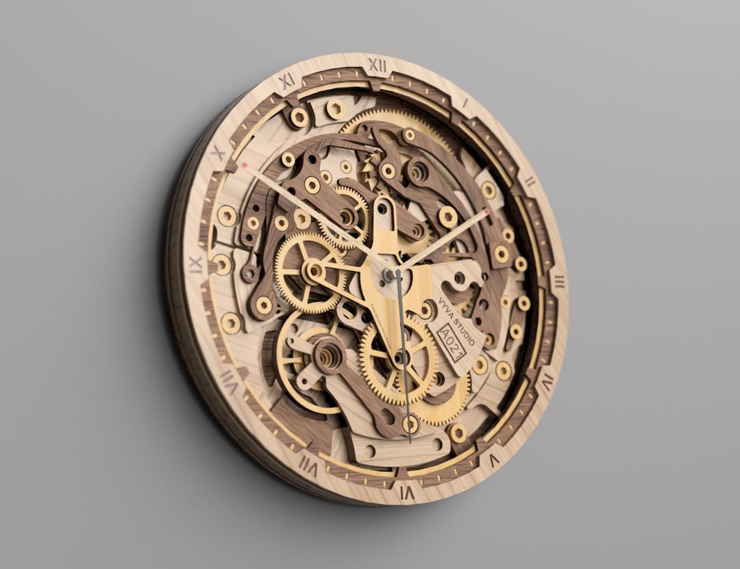Horloge à engrenages V2 | Fichiers découpés au laser pour créer des ...