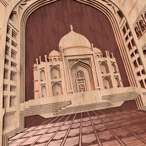 The Taj Mahal - Laser Cut File for 3D Multilayered Wall Art Available ...