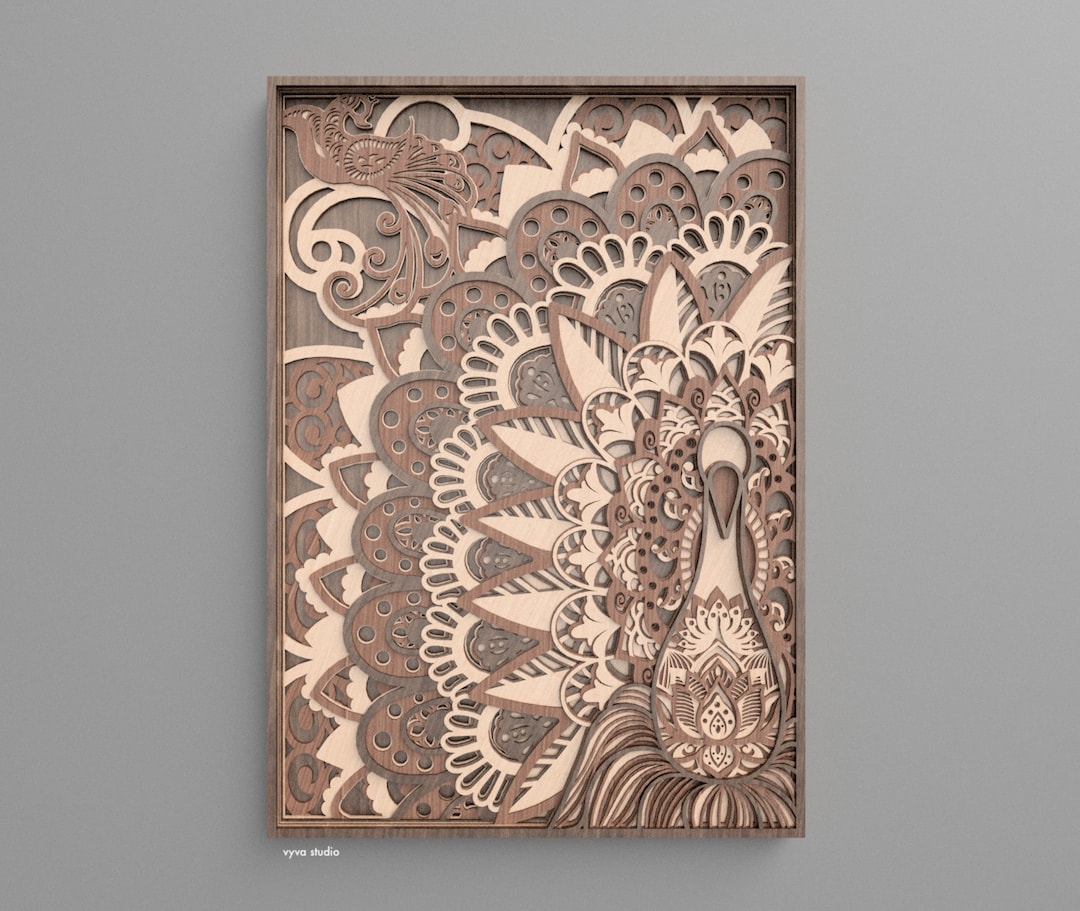 The Peacock - Digital Cutting File for Creating Multilayered Wall Art ...