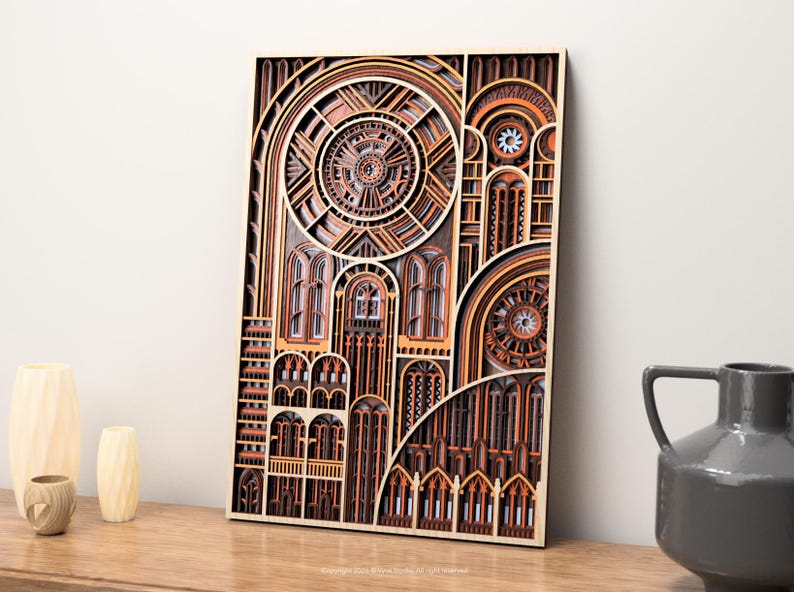 Layered Cathedral Portal Wall Art Laser Cut SVG | Intricate ...