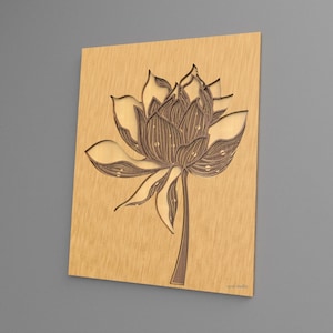 The Lotus Flower | 3D Multilayer Laser Cut File | Floral Wood Wall Art ...