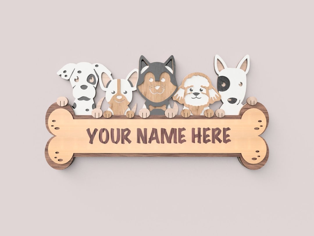 Name Plate for Wall or Door Svg - Laser Cut Files for Creating 3D Signs ...