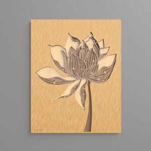 The Lotus Flower | 3D Multilayer Laser Cut File | Floral Wood Wall Art ...