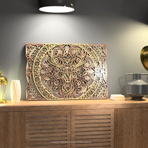 3D Layered Stag Laser Cut File: Mandala Deer Wall Art SVG (digital ...