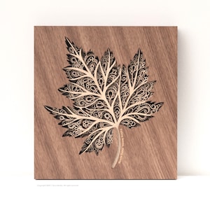 Maple Leaf – 3D Laser Cut Wall Art SVG | Intricate Botanical Leaf ...