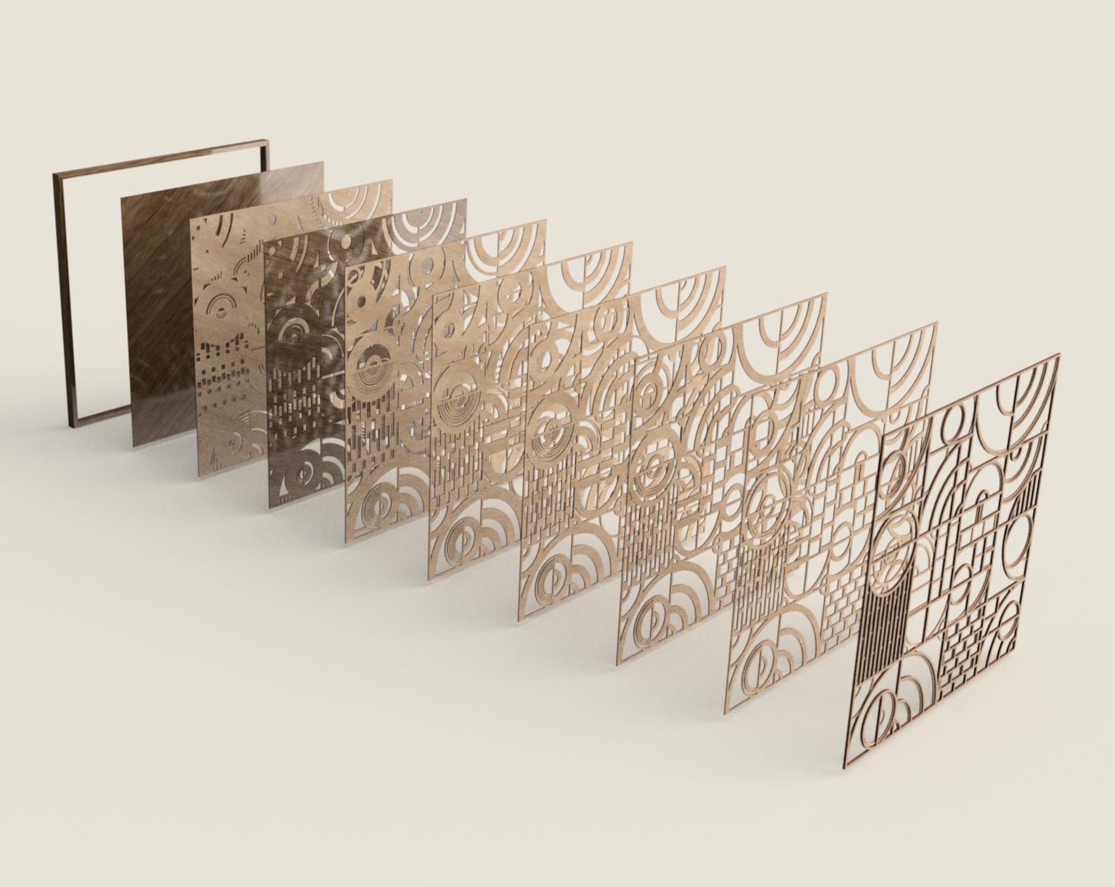 Geometric Abstract Laser Cut File: Echo Grid Layered Wall Art (digital ...