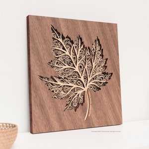 Maple Leaf – 3D Laser Cut Wall Art SVG | Intricate Botanical Leaf ...
