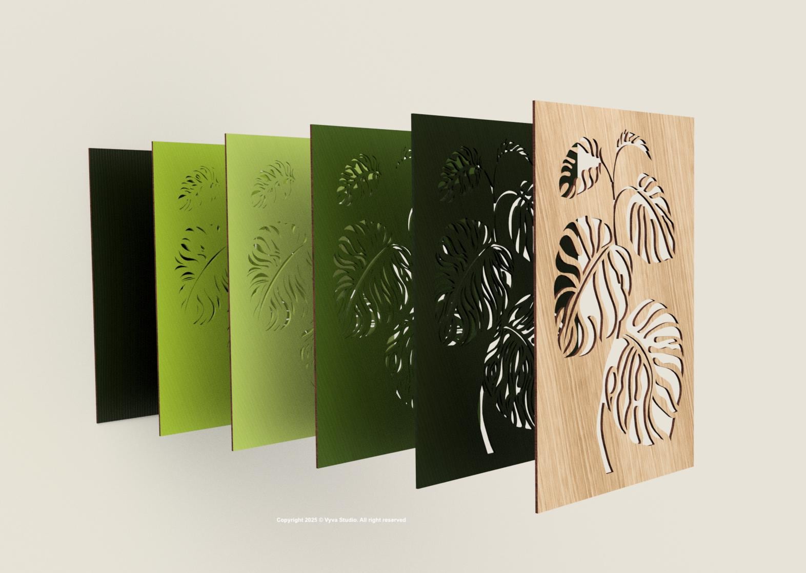 Monstera Plant | Laser Cut File for Creating 3D Multilayer Mandala Wall ...