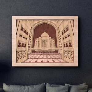 The Taj Mahal - Laser Cut File for 3D Multilayered Wall Art Available ...