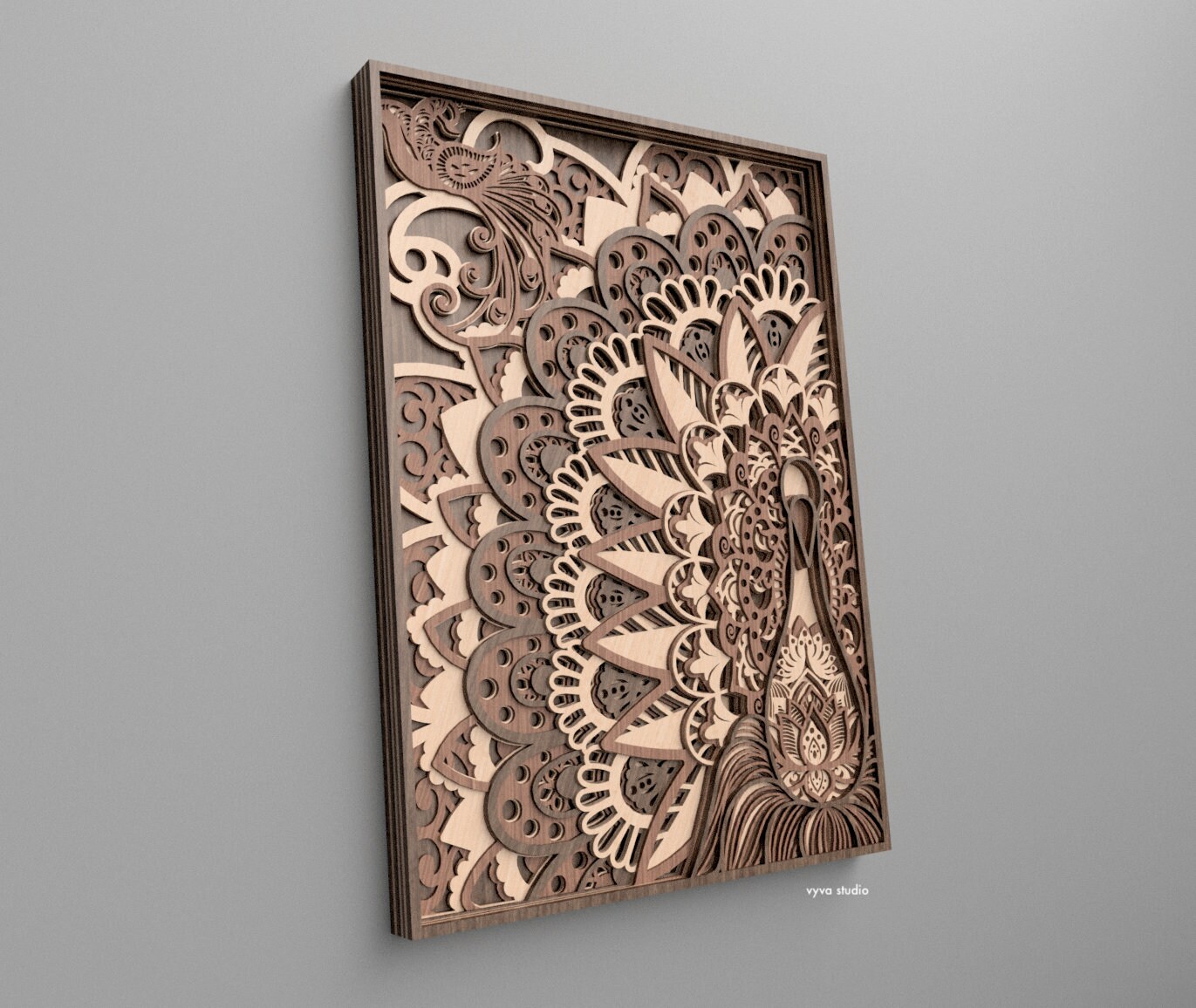 The Peacock - Digital Cutting File for Creating Multilayered Wall Art ...