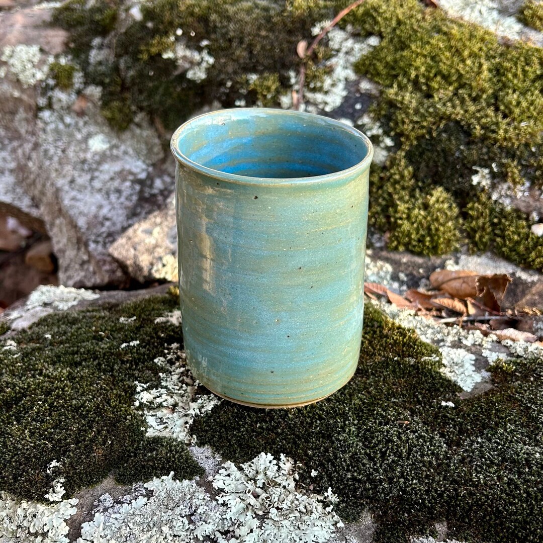 Handmade Turquoise Ceramic Cup, 10 Oz Whiskey Sipper - Etsy