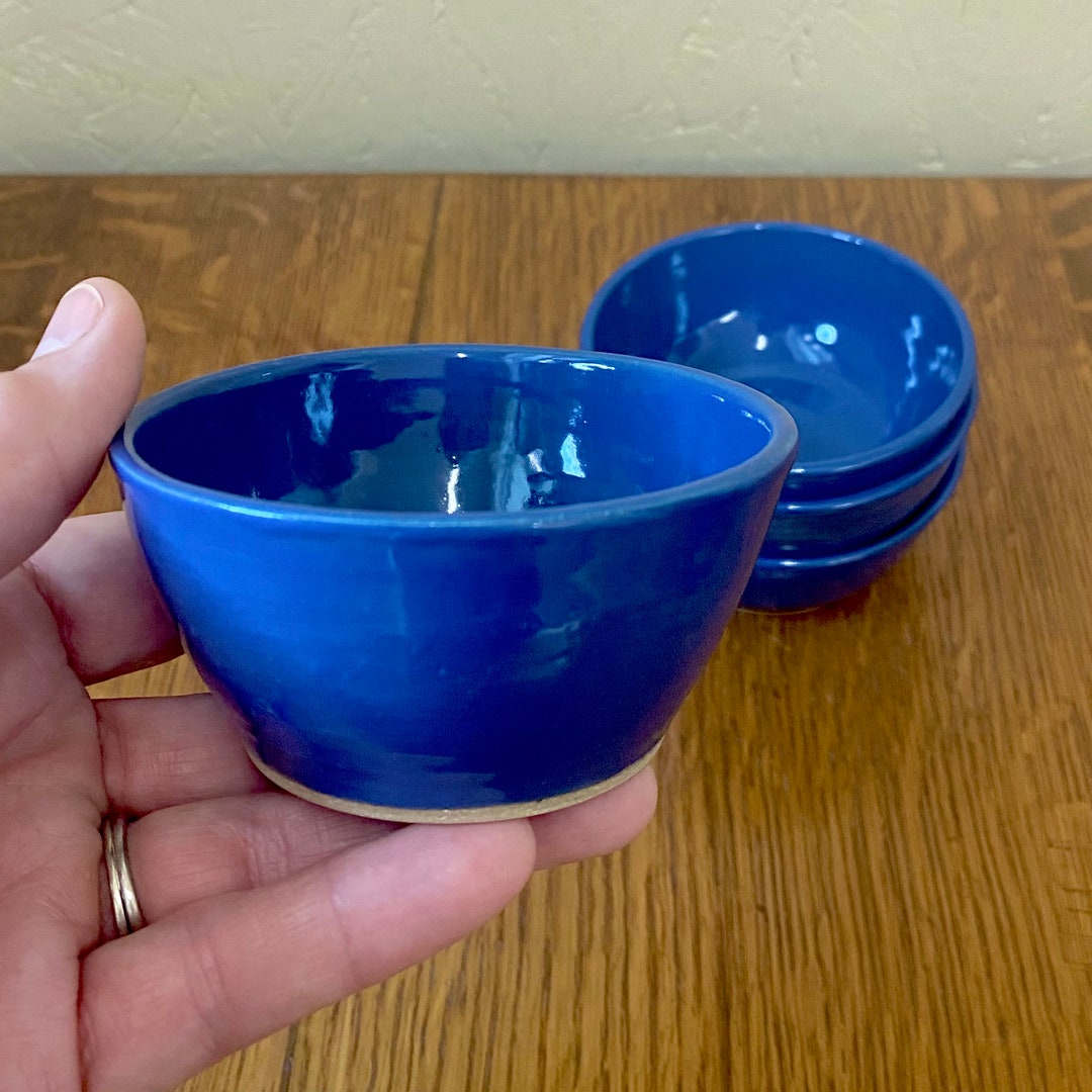 Royal Blue Salsa Bowls, Handmade Pottery Dipping Bowls, Set of 4 - Etsy