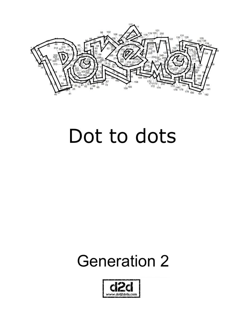 Pokemon Dot to Dots - Gen 2 ( All 100 Pokemon) - Etsy