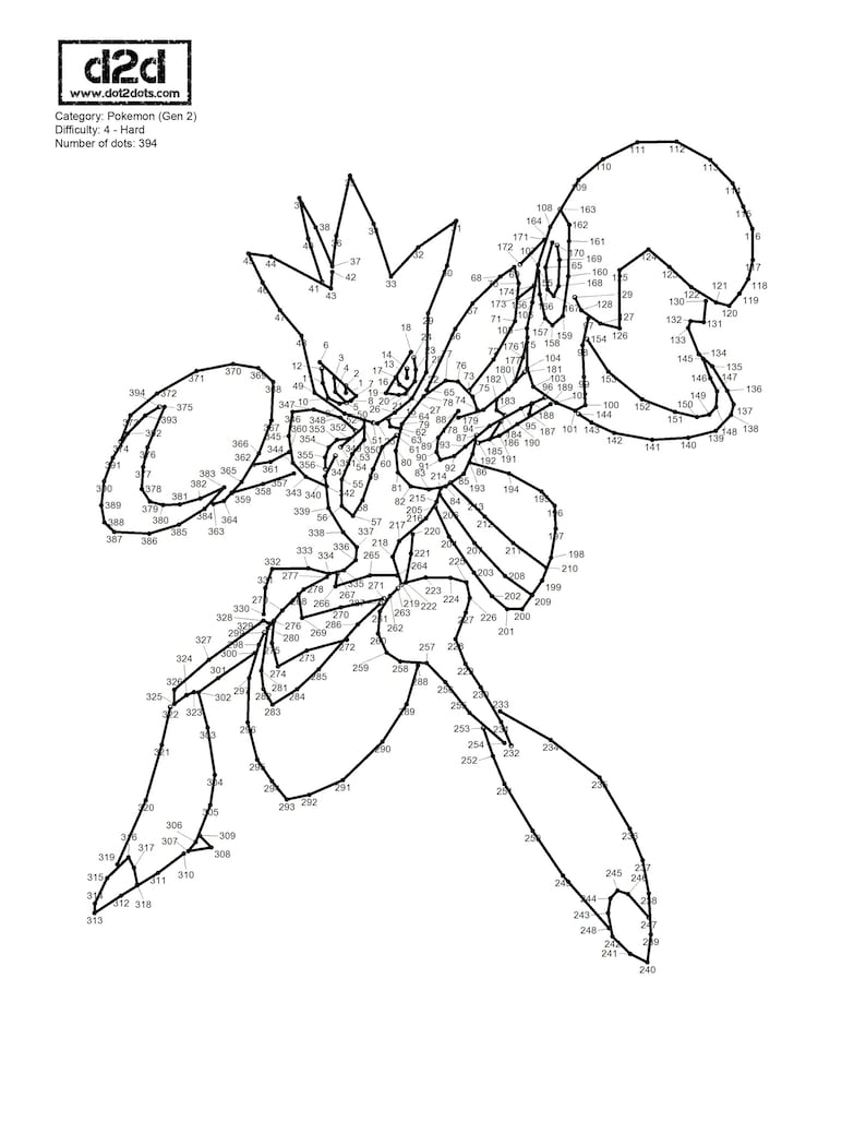 Pokemon Dot to Dots - Gen 2 ( All 100 Pokemon) - Etsy