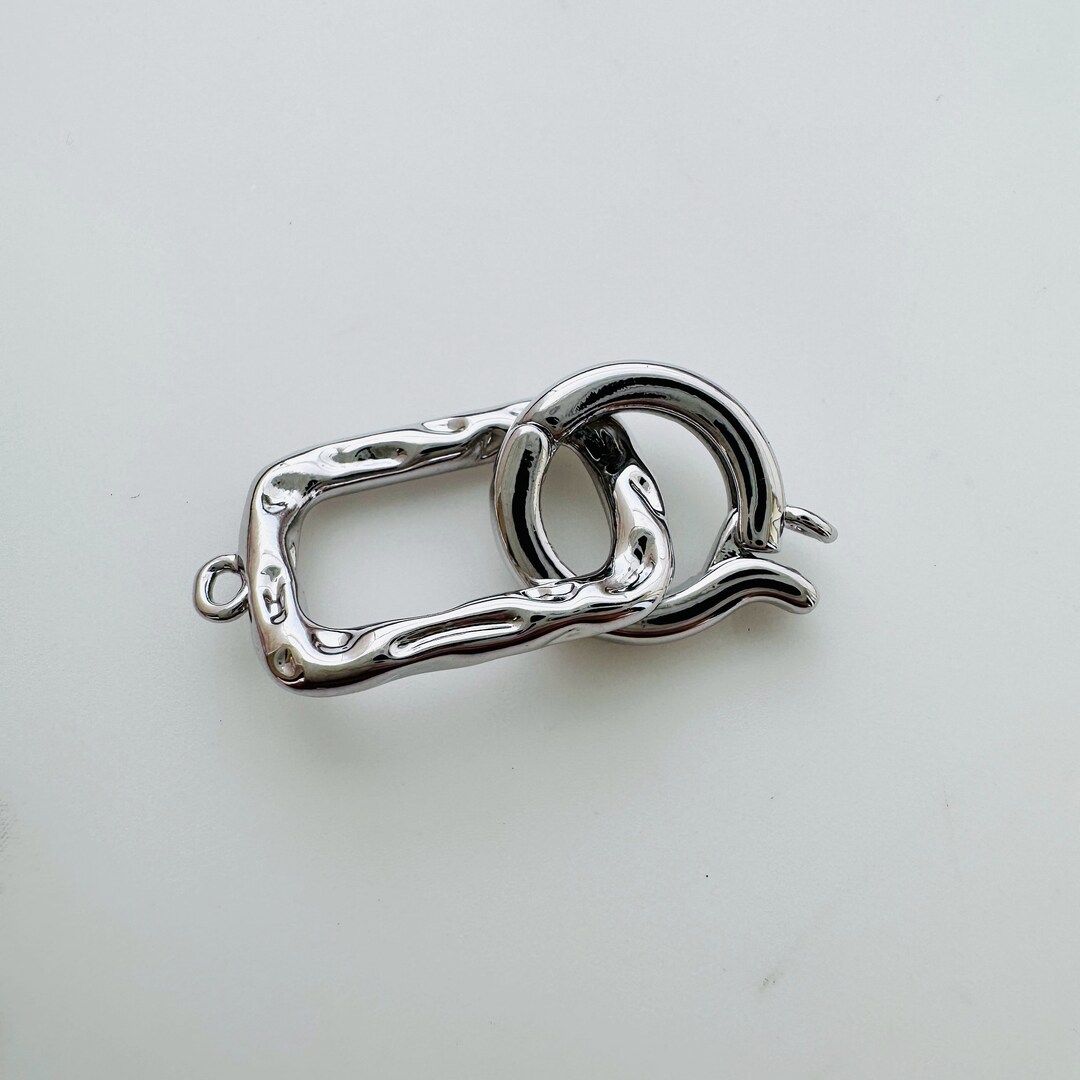 1 Set of Silver Plated Clasp / 24x11mm - Etsy