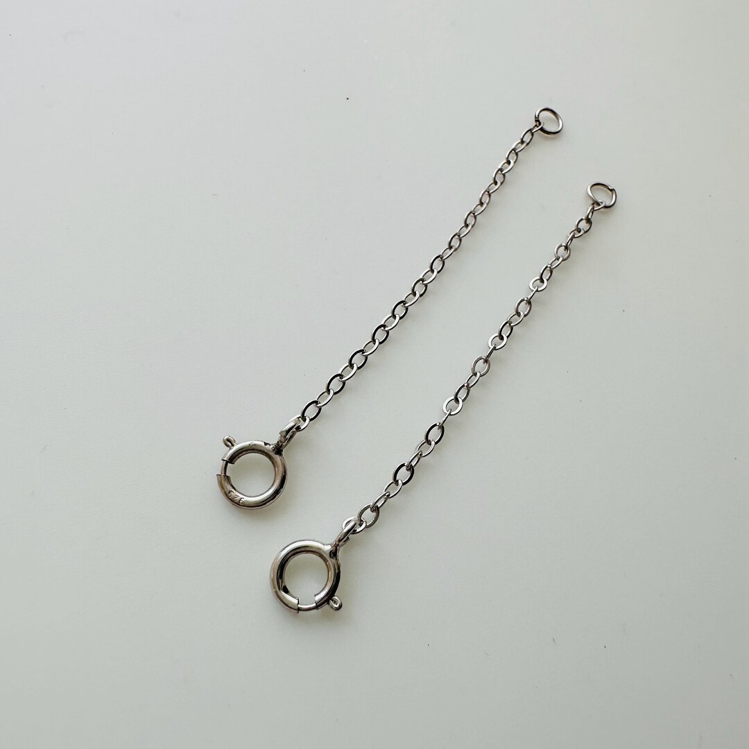 2 of Solid Sterling Silver Extension Chains With Clasps / Chain ...