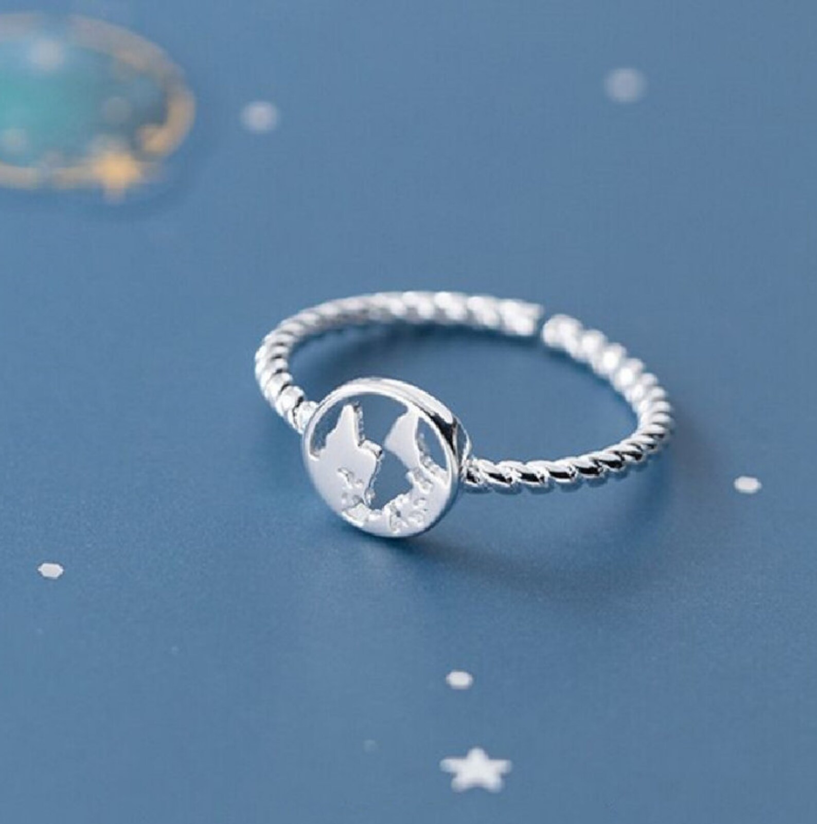 Worldmap World Map Mappemonde Ring - Etsy