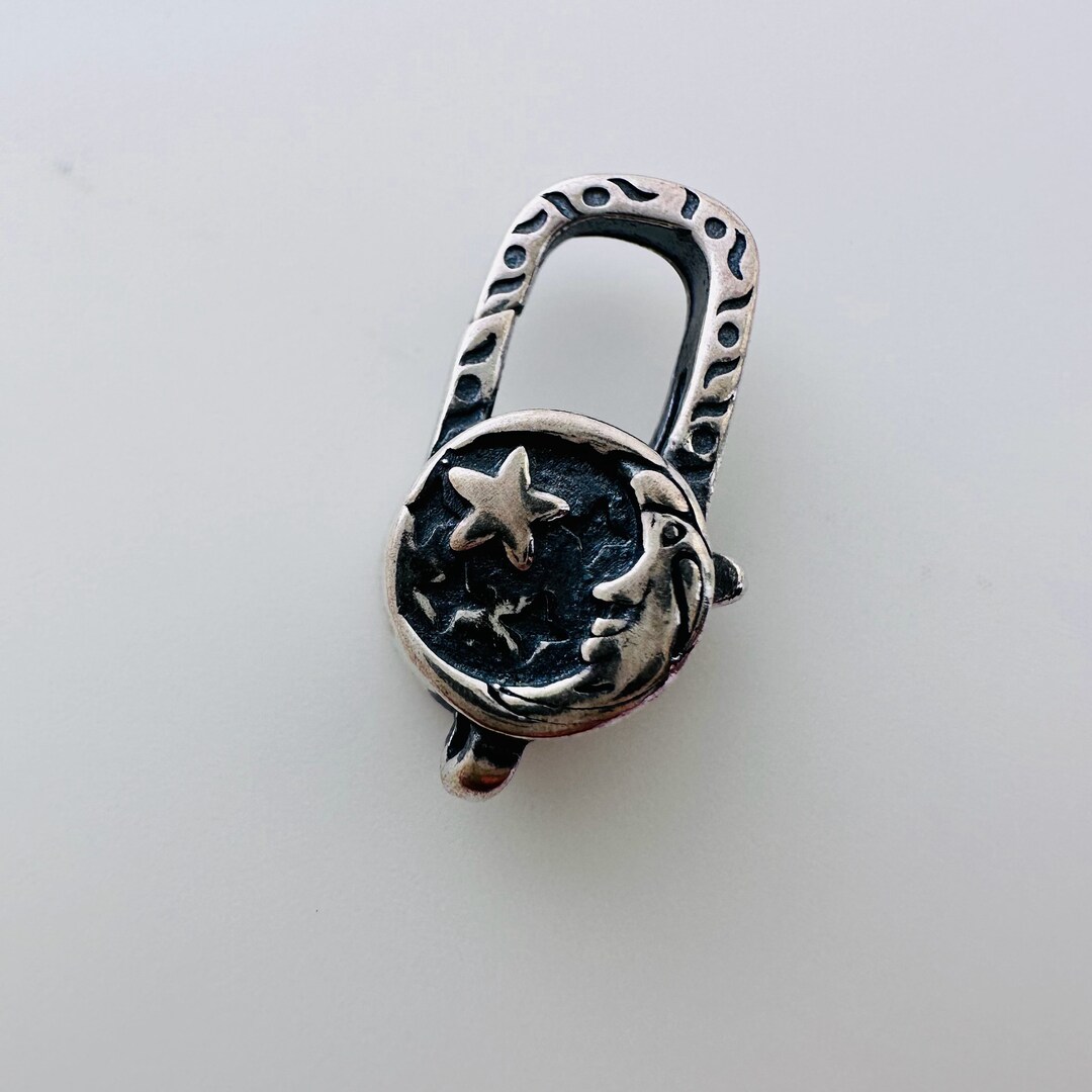 Solid Sterling Silver Moon Star Clasp / 17x8mm - Etsy