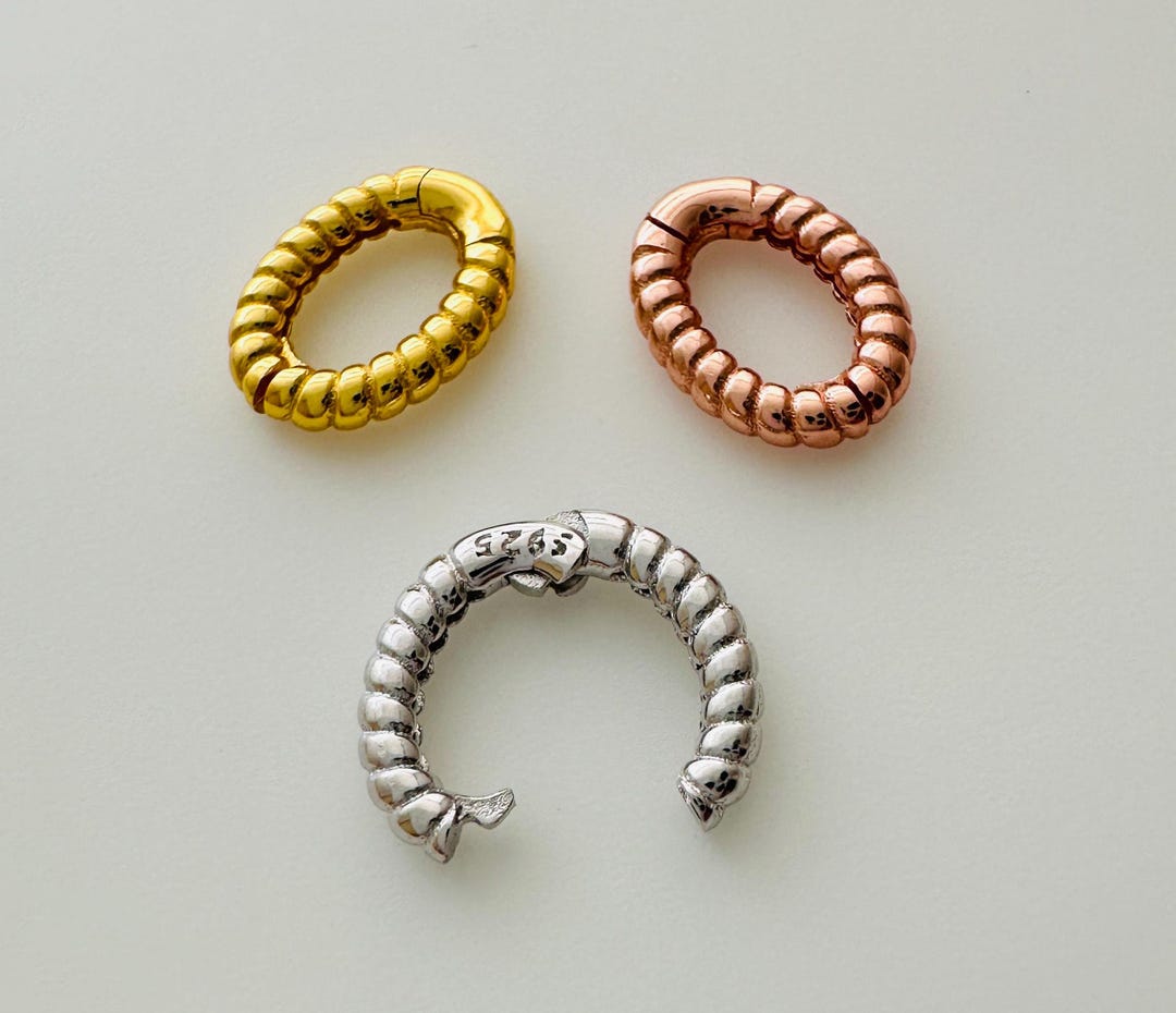 Sterling Silver Oval Locking Jump Ring, Outer 9x6mm ,inner 7x4mm - Etsy