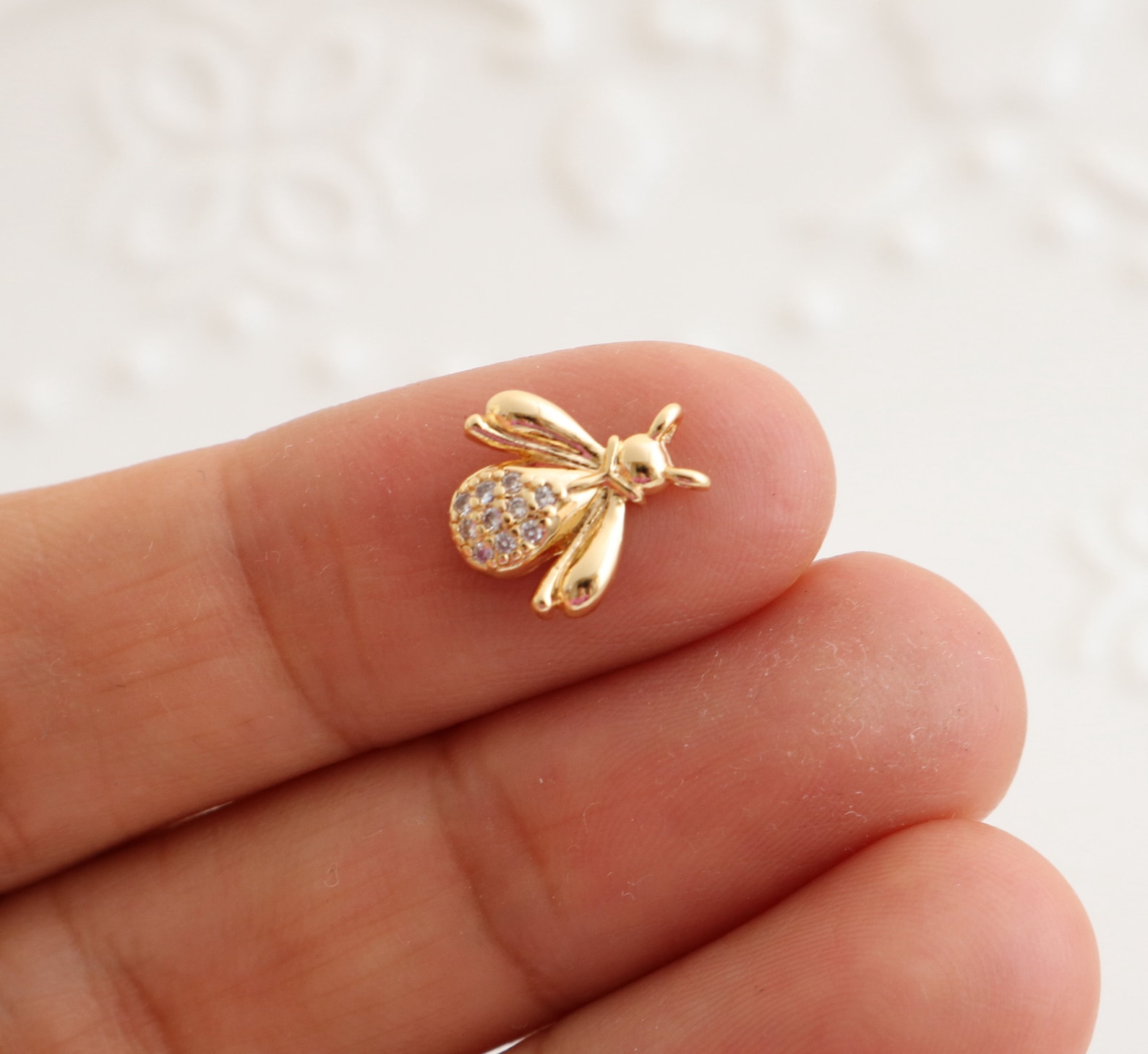 2pcs Gold Filled Bee Charm With 2 Loops 11x10mm - Etsy