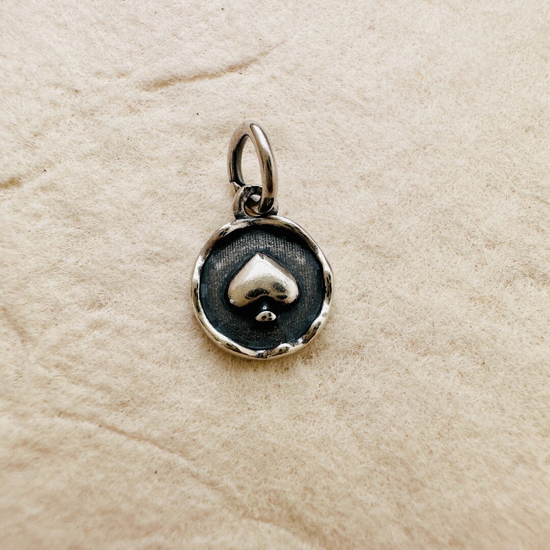 TINY, 8mm, Sterling Silver Spade Charm - Etsy
