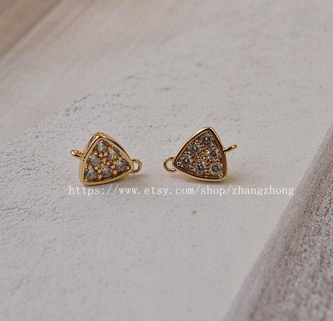 2 of Cubic Triangle Link Connector Jewelry Making Findings 88mm / Gold ...