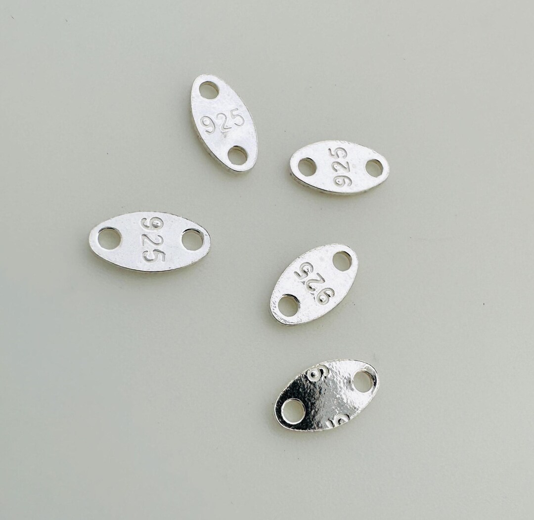 10 Pcs, Solid Sterling Silver Oval Chain Tabs, 6x3mm - Etsy