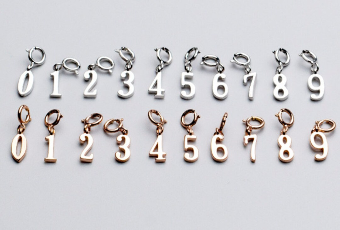 Sterling Silver Clip on Number Charm,9mm, 1 Piece - Etsy