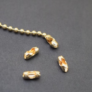 50 of Gold Filled Ball Chain End Connector Clasps for 1mm to 1.5mm Ball ...