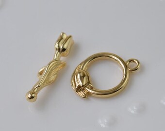 5 Sets of Gold Twisted Toggle Clasp 20mm | Etsy