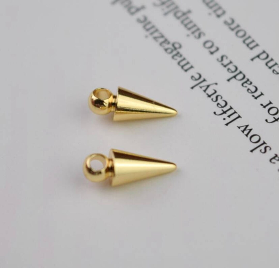 10 of Gold Plated Spike Spiky Charm Pendant 4*11.2mm - Etsy