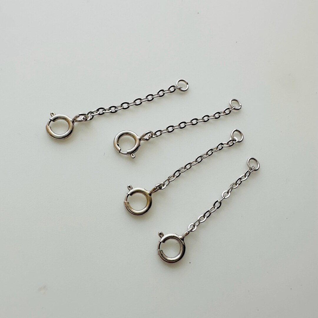 4 of Solid Sterling Silver Extension Chains With Clasps / Chain ...
