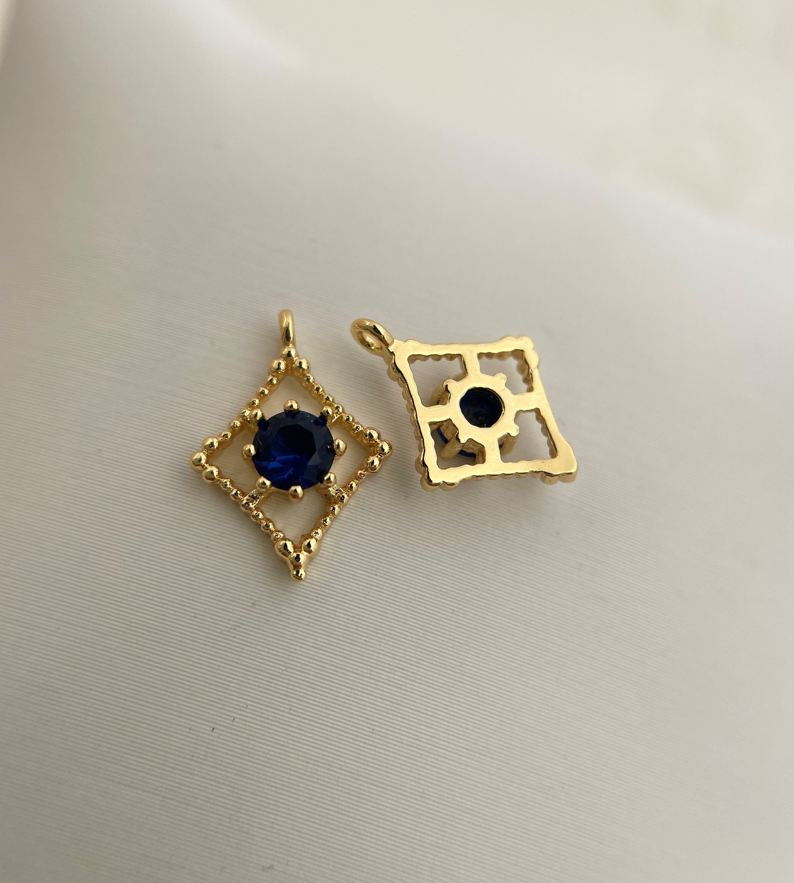 2 of 14k Gold Filled Diamond Shaped Charm 14x10mm - Etsy Norway