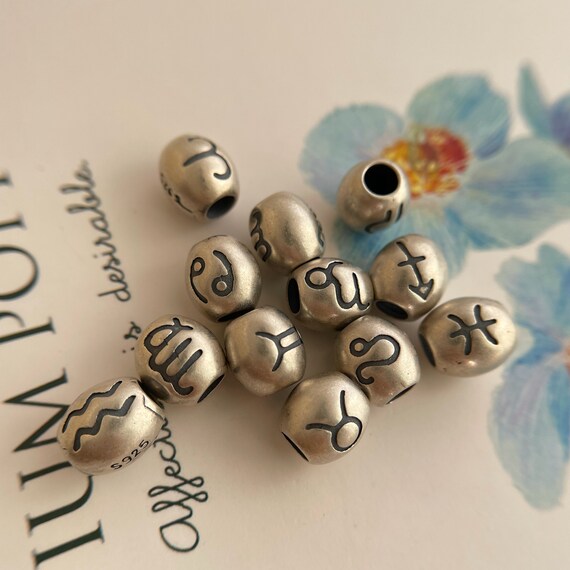 1 of Solid Sterling Silver Zodiac Bead / 9x7mm / Hole 3mm - Etsy