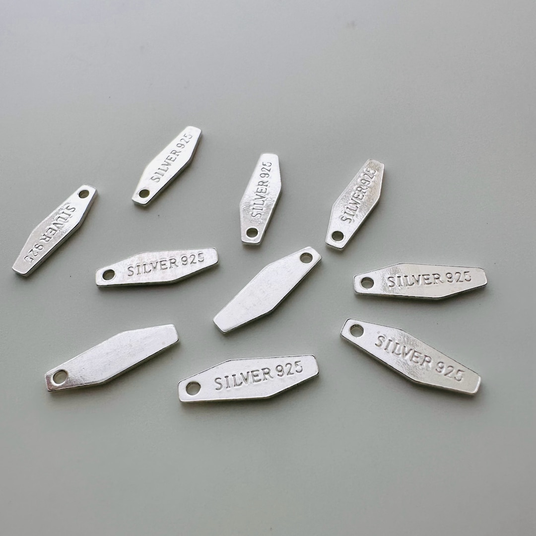 10 or 30 Pcs , Solid Sterling Silver Chain Tag , Chain Tabs , 12x3mm - Etsy