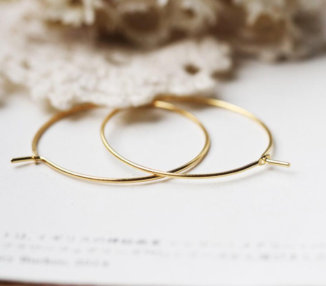10 piezas de oro redondo delgado aro pendiente círculo alambre - Etsy ...