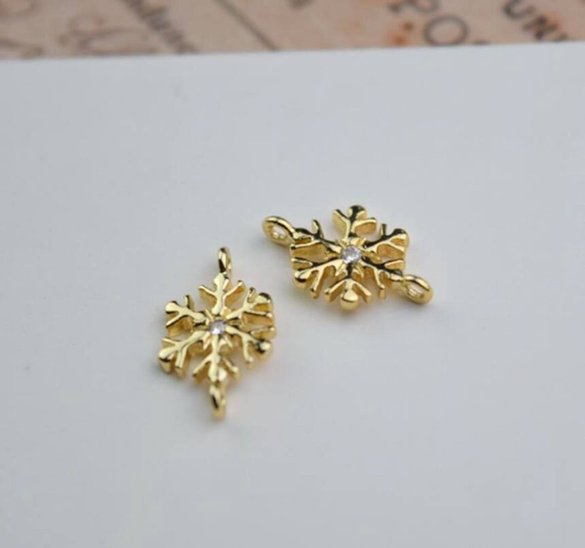 5 of 14k Gf Snowflake Link Connector 78mm - Etsy Sweden