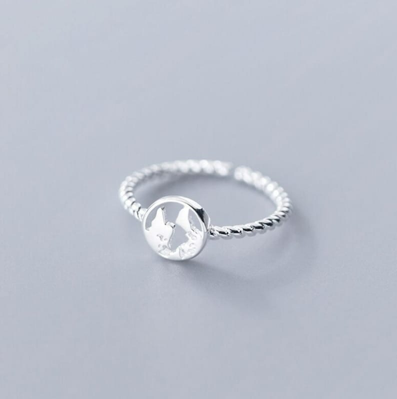 Worldmap World Map Mappemonde Ring - Etsy