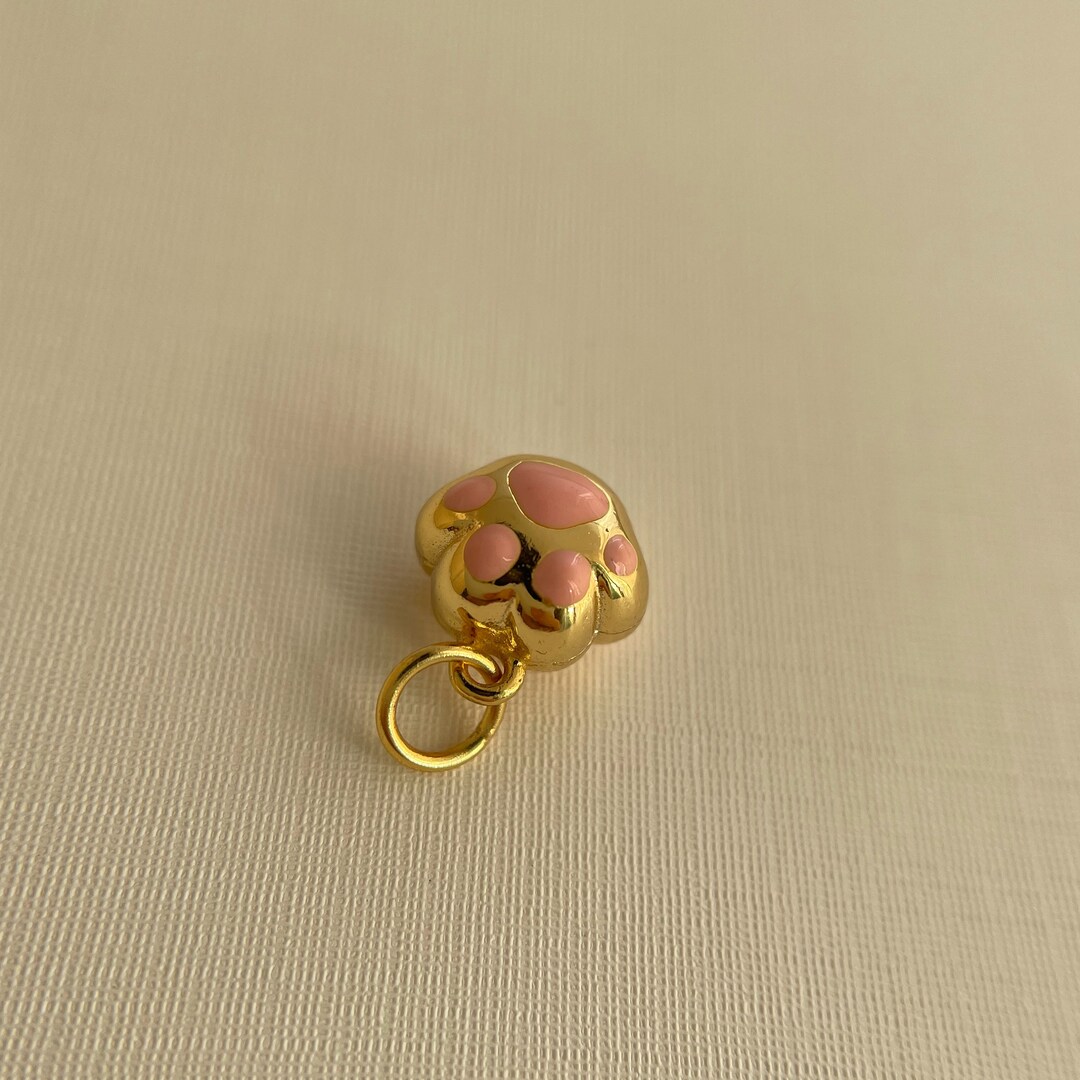 Gold Over Solid Sterling Silver Paw Print Bell Charm / Low Voice ...