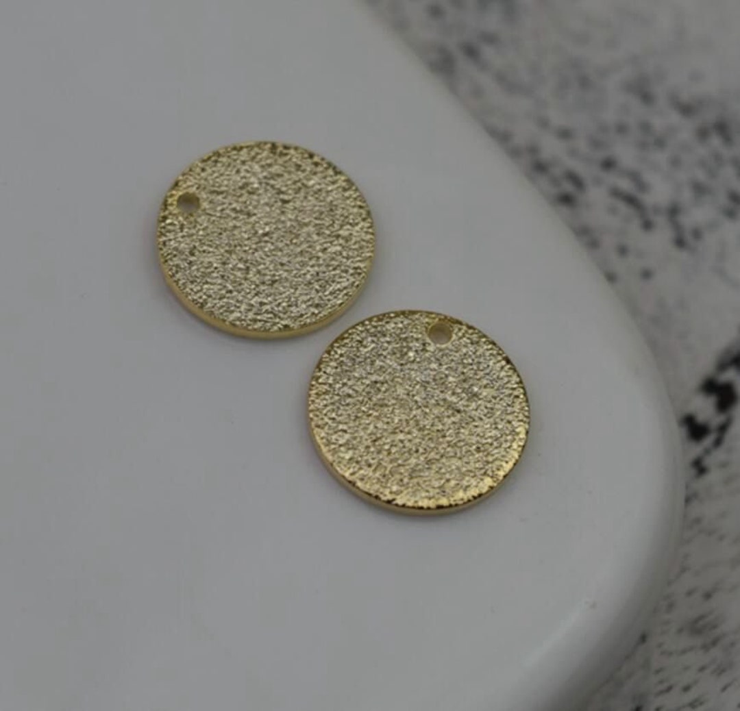 10 of Light Gold Disc Round Circle Coin Charm Pendant 12mm - Etsy