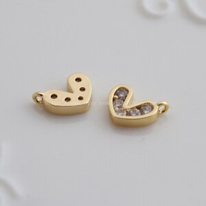 2pcs Gold Filled Delicate Crystal Heart Charm (9x9mm) - Etsy
