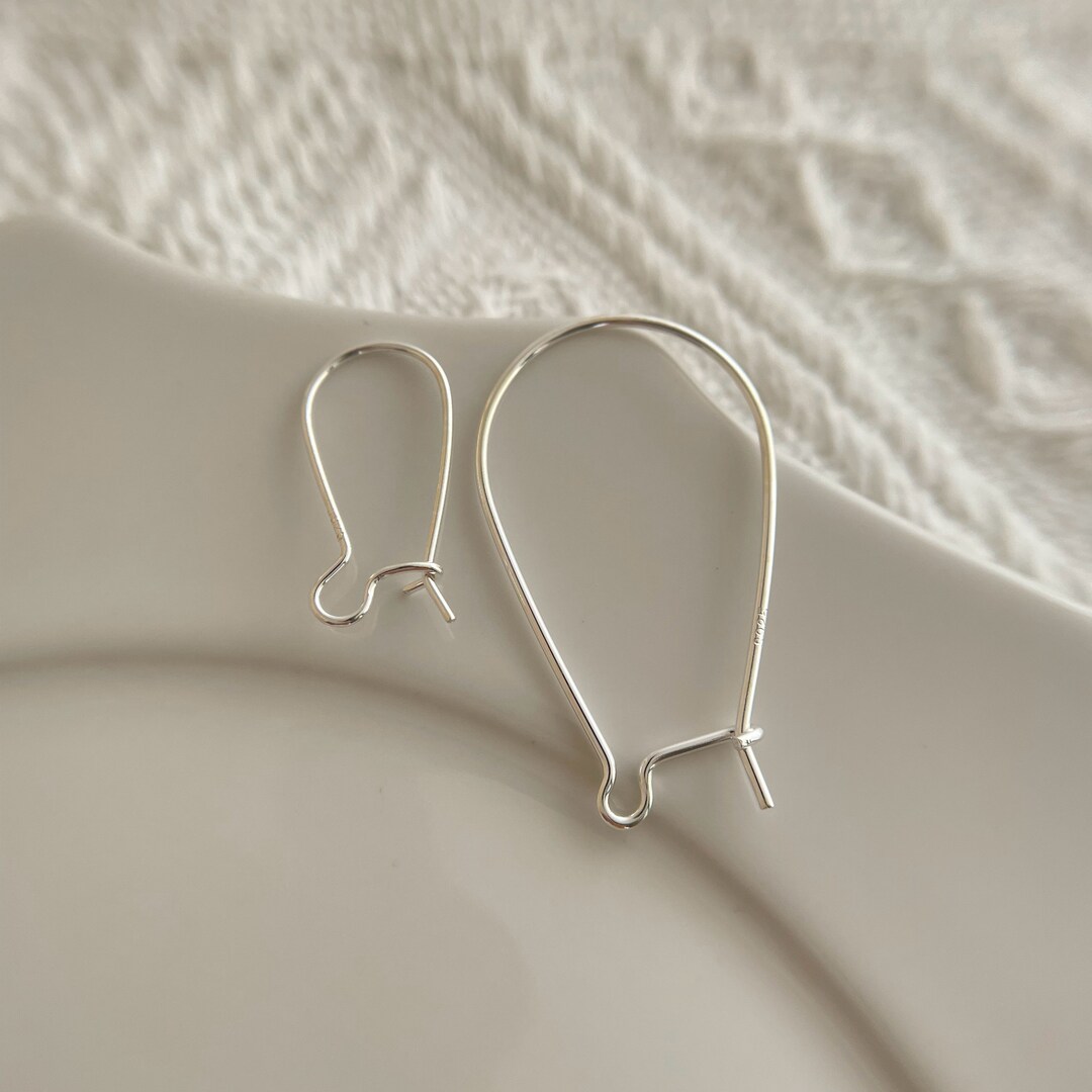 1 Pair Solid Sterling Silver Kidney Wire Earring Earwires / Ear Wires ...