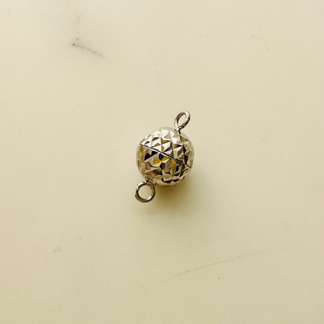 Solid Sterling Silver Magnetic Ball Clasps / Clasp Finding / 8mm - Etsy
