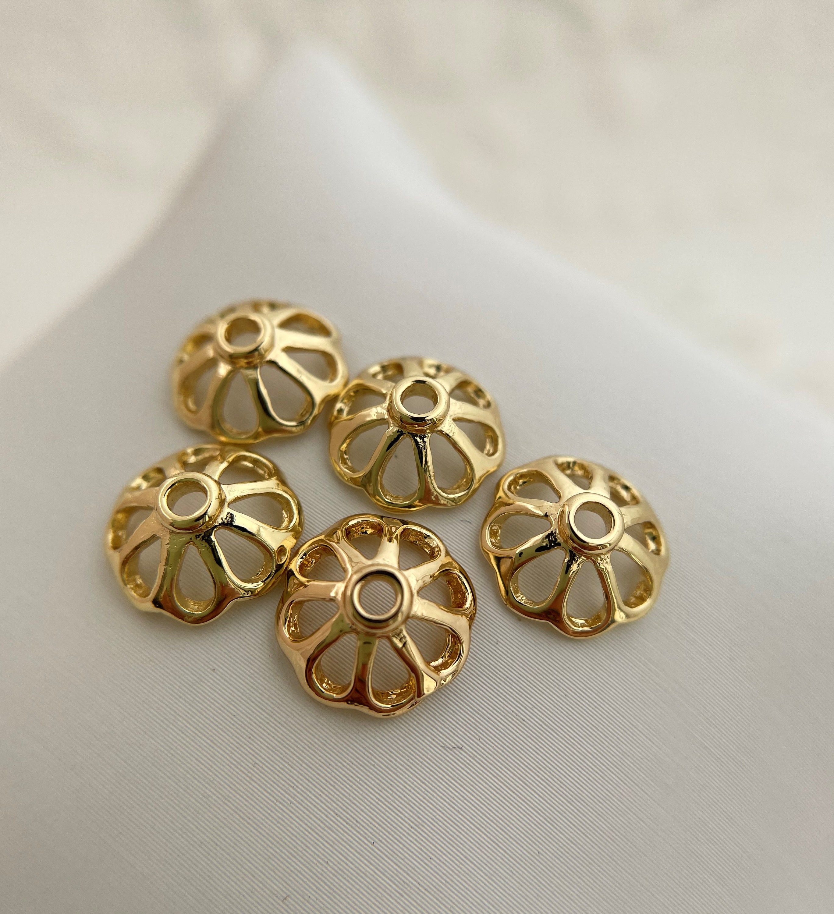 10 Pieces of 14K Gold Filled Bead Cap 10mm - Etsy