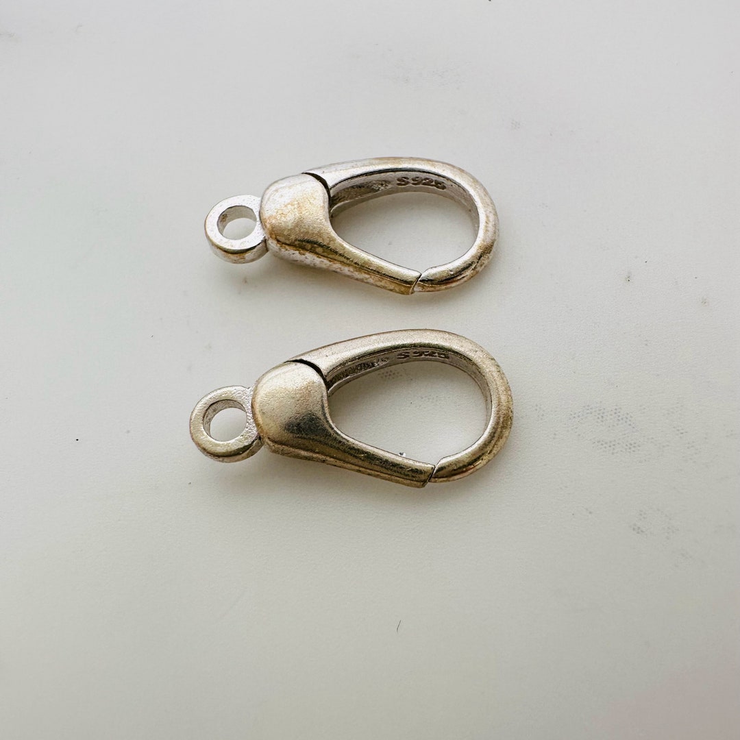2 Pcs , Solid Sterling Silver Spring Clasp / 14x7mm - Etsy Australia