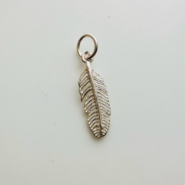 Silver Feather Charm - Etsy