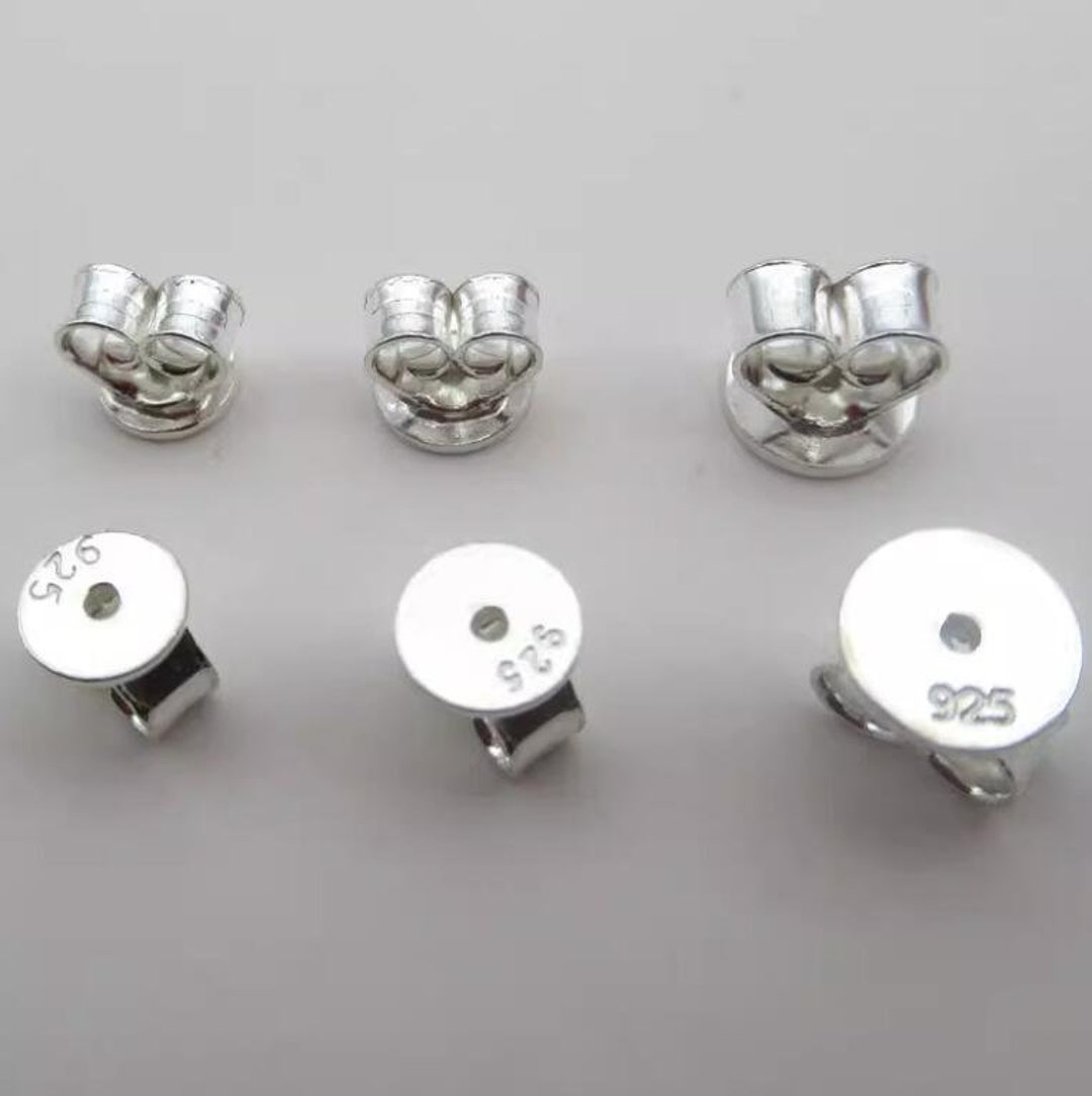 10 Pieces(5 Pairs), Solid Sterling Silver Earring Stoppers Earring ...