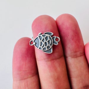 Solid Sterling Silver Fish Links / 15x10mm / 2pcs - Etsy